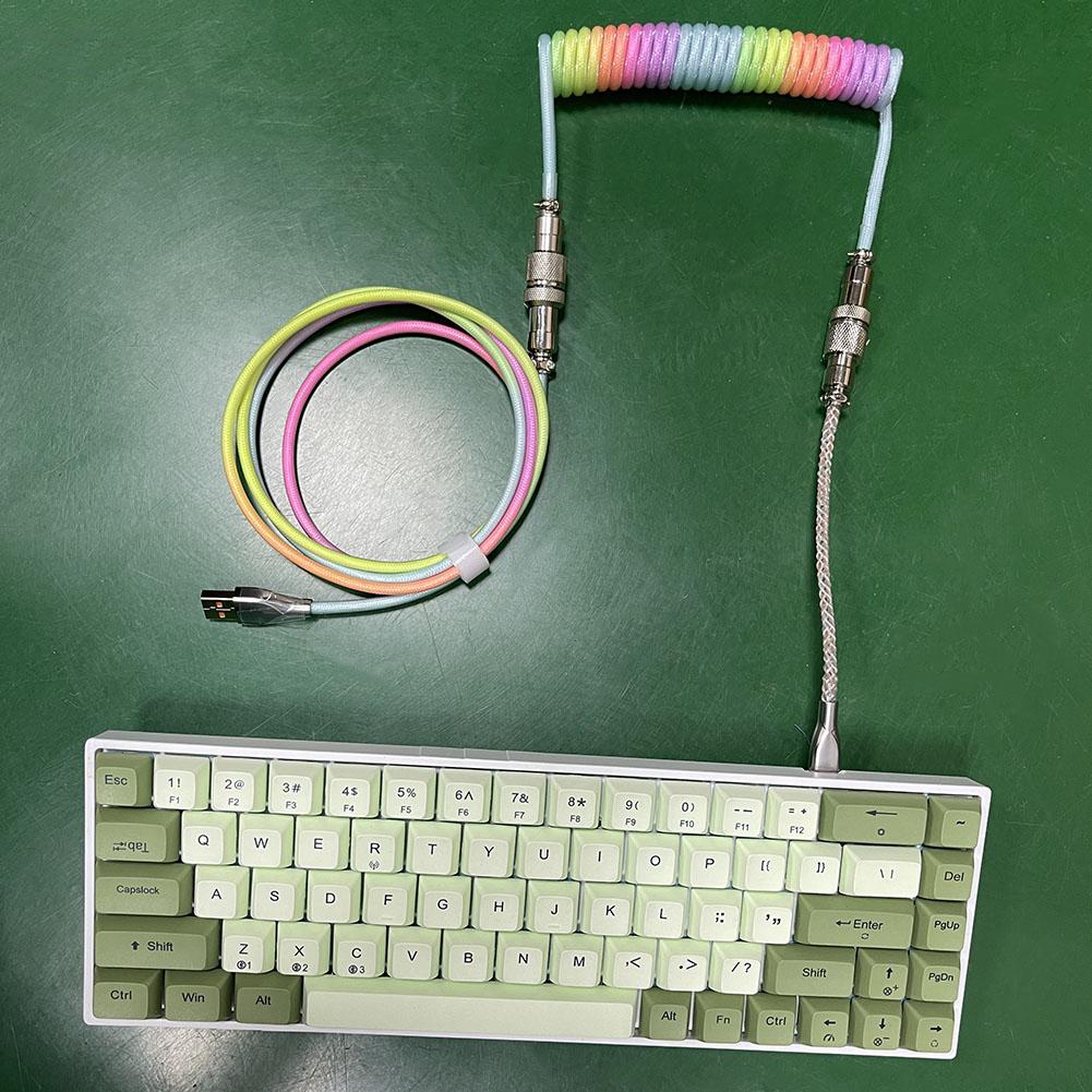 Buy Mechanical Keyboard Coiled Cable RGB 2.8m Type C USB Aviator Plug ...