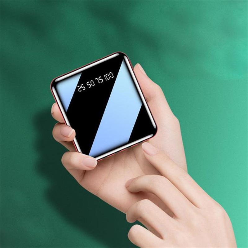 Buy 20000mAh Mini External Battery Power Bank Mirror Screen Digital ...