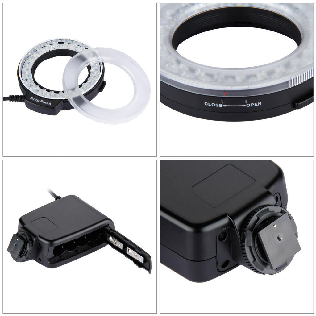 Excelvan CN48 Marco LED Ring Flash Light für DSLR-Kamera mit vier ...