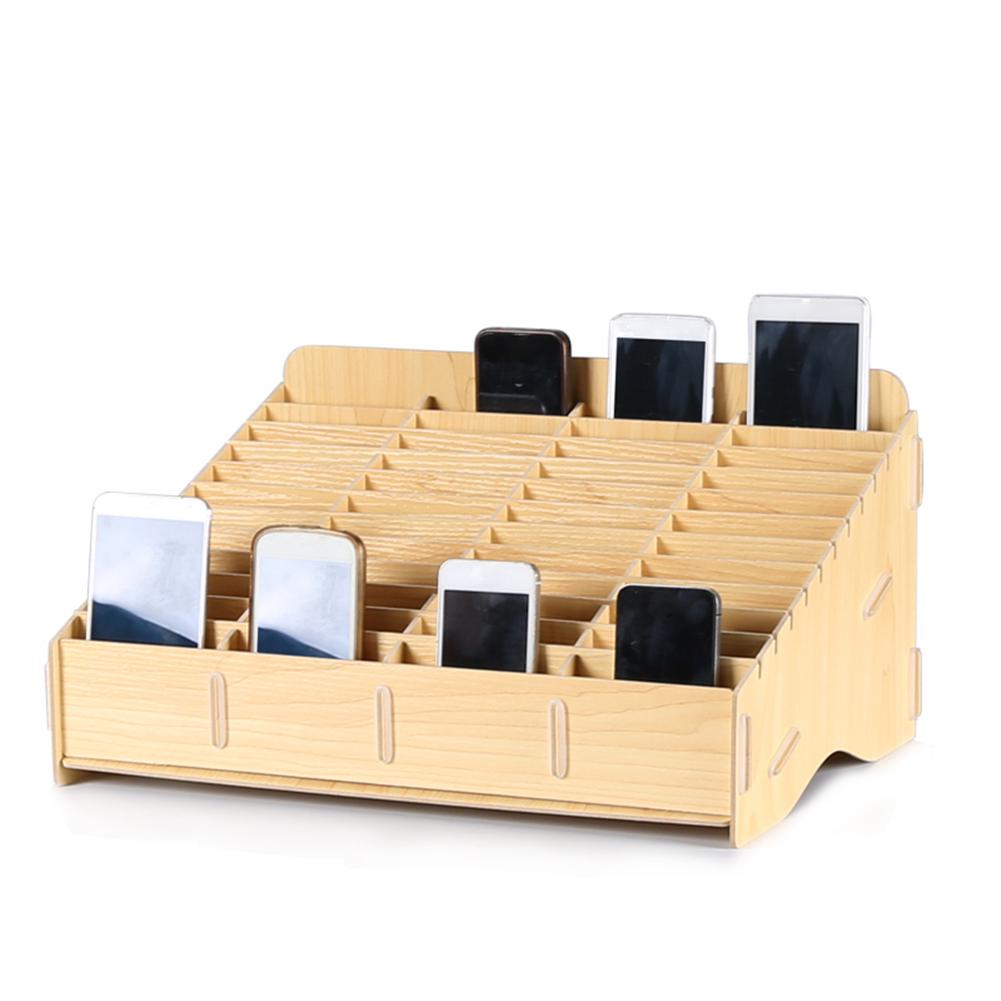 Buy Wooden Mobile Phone Management Storage Box Creative Desktop Office ...