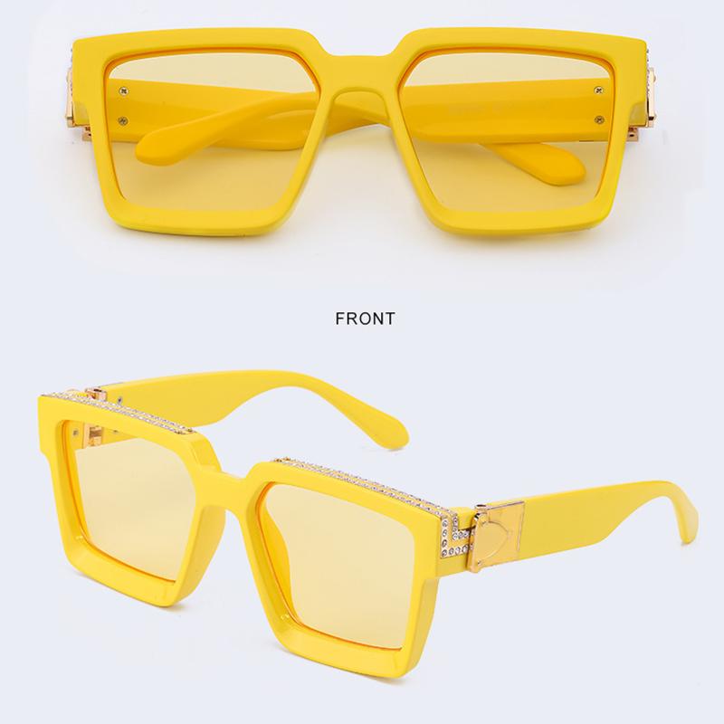 Buy Fashion New Rhinestone Decorative Square Large Frame Women‘s ...