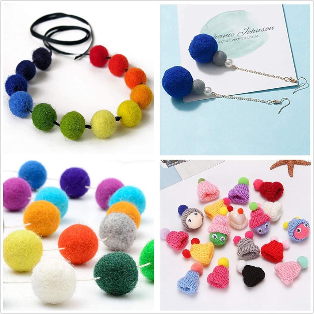 Satın alın Mix Color Wool Felt Balls Pure Wool Beads Craft Decorations ...