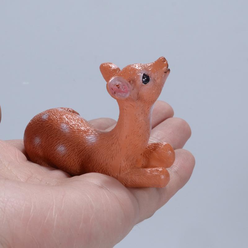Buy 1PCS Mini Resin Realistic Deer Figure Statue Miniature Garden ...