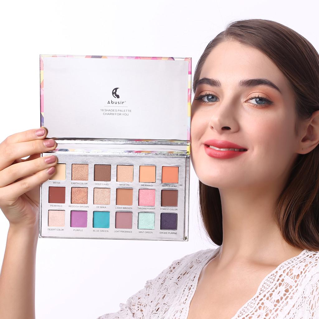 Buy 18 Colors Eye Shadow Diamond Makeup Pearl Metallic Eyeshadow ...