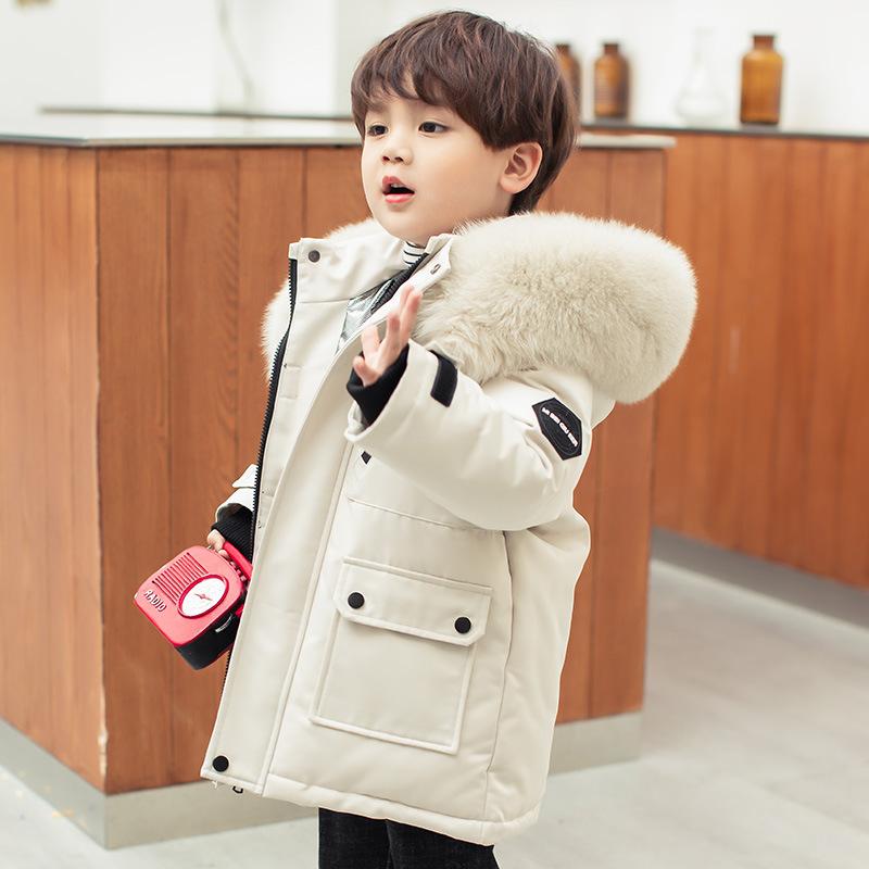 Buy Children's Down Jacket Boys, Long -length Thick White Duck Down Middle Child New Children's ...
