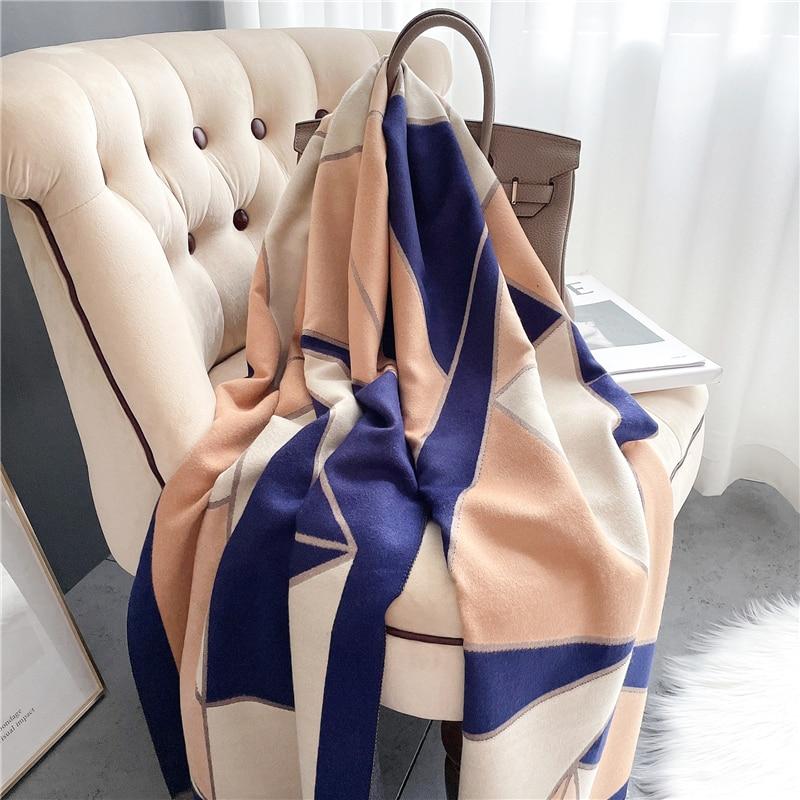 Buy 2021 New Geometry Women Cashmere Scarf Female Luxury Brand Hijab ...