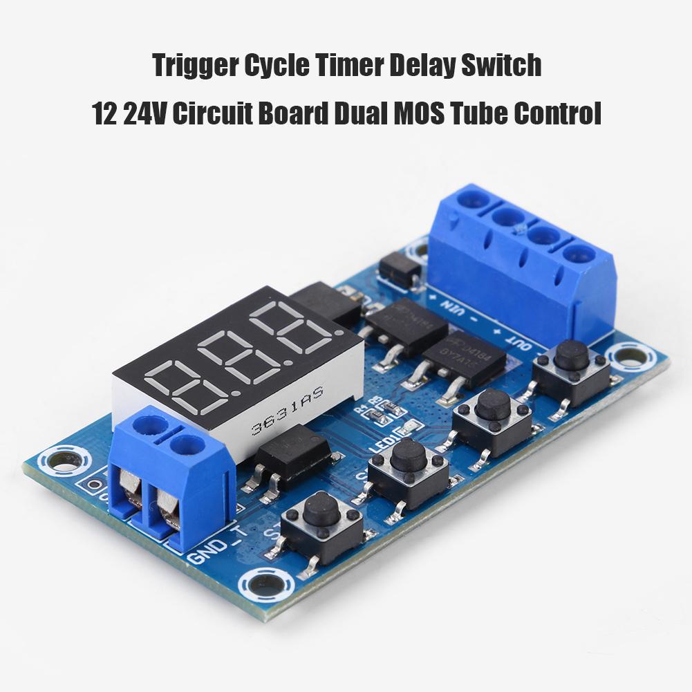 Buy Trigger Cycle Timer Delay Switch 12 24V Circuit Board Dual MOS Tube ...