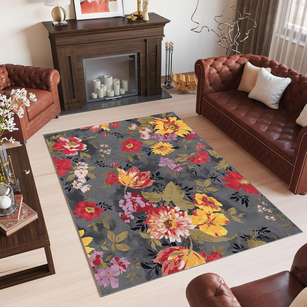 Buy Decorative Special Design Modern Floral Pattern Washable Non-Slip ...