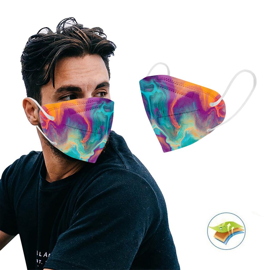 Buy 10/20/30/50 PCs Adult Three-Layer Disposable Protective Printing ...