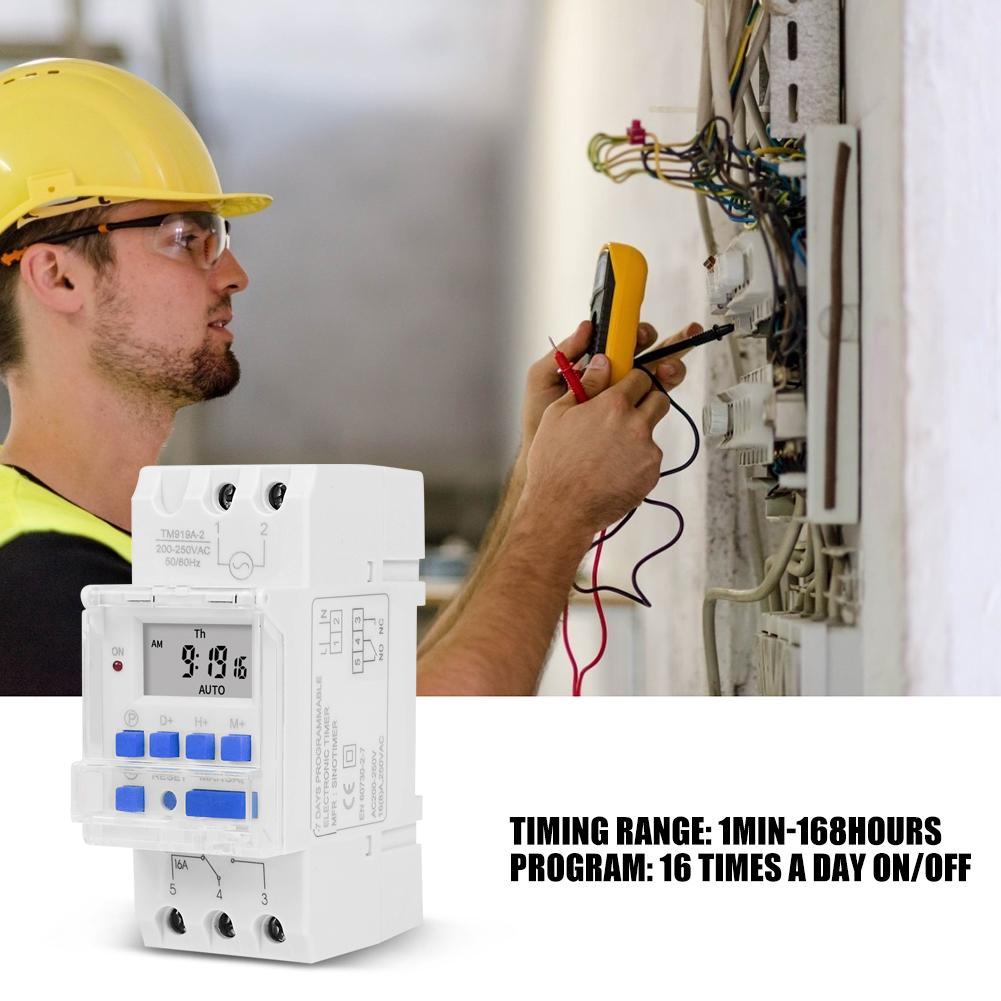 Buy TM919A Plastic Time Control Relay Weekly Programmable Digital Timer ...