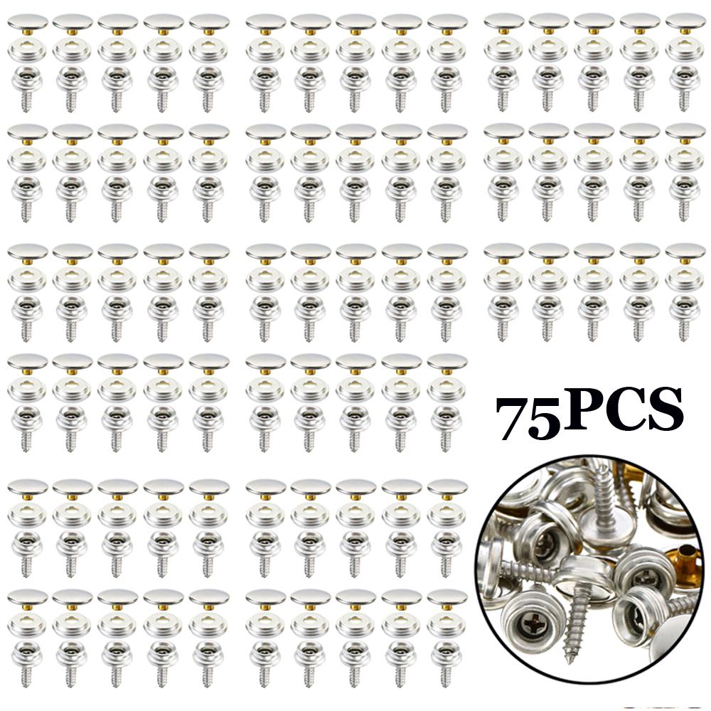 Buy 75pcs Snap Fastener Stainless Buttons Canvas Screws Kit For Tent ...