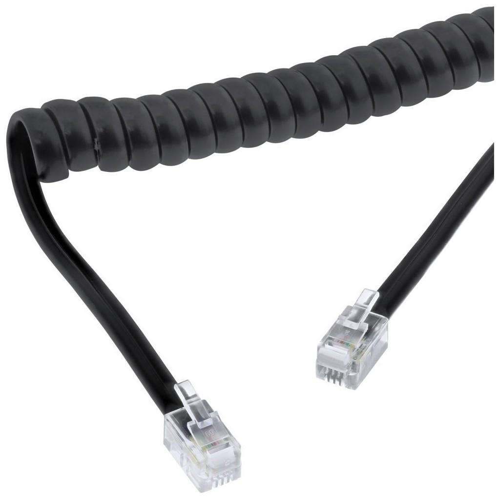 Spiral Cable, InLine®, RJ10 Male / Male, Max. 2m Black-buy at a low ...
