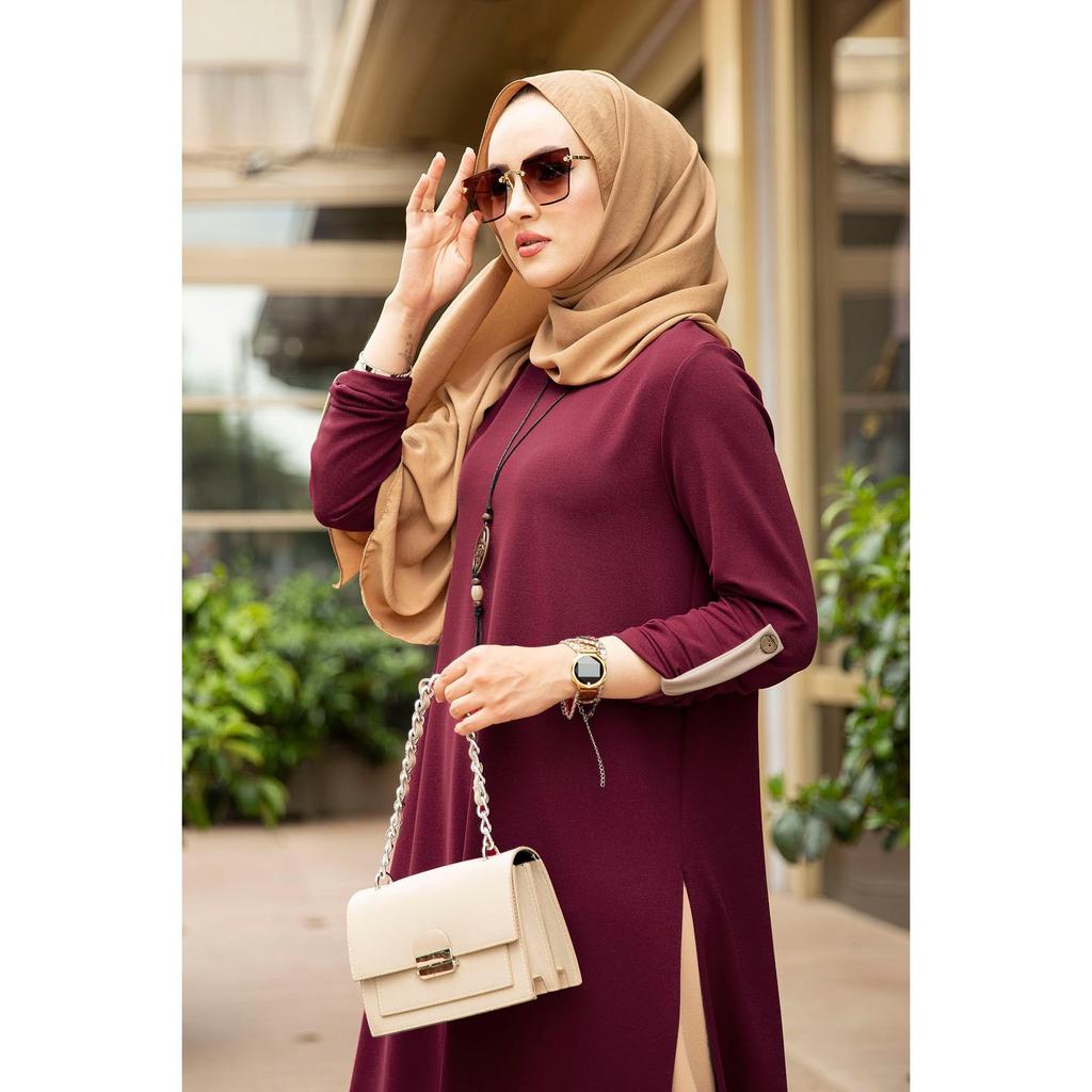 Buy Three Piece Muslim Women’s Long Tunic With Necklace and Pant Muslim ...