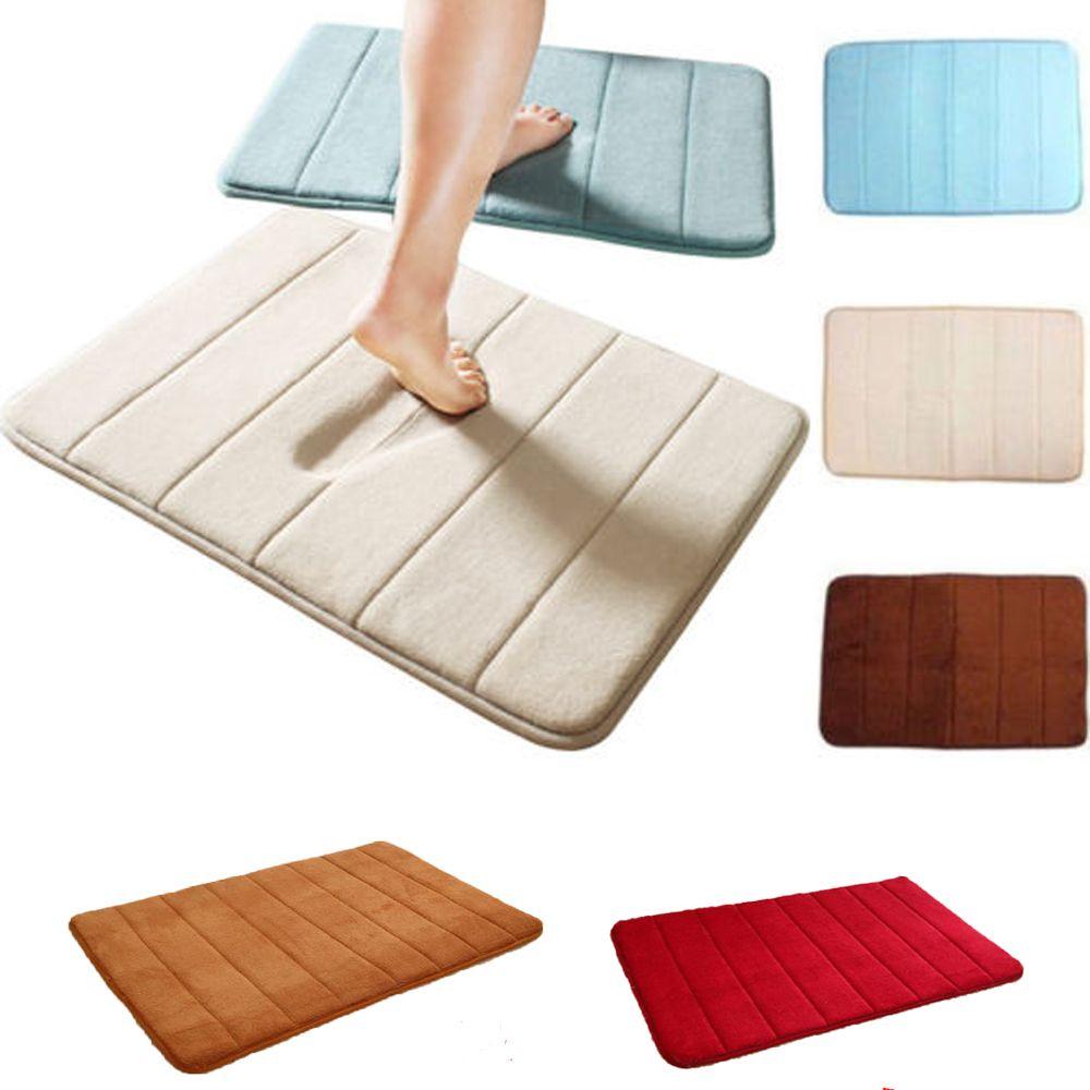 Buy Shaggy Coral Fleece Soft Rug Bedroom Footcloth Memory Foam Mat ...