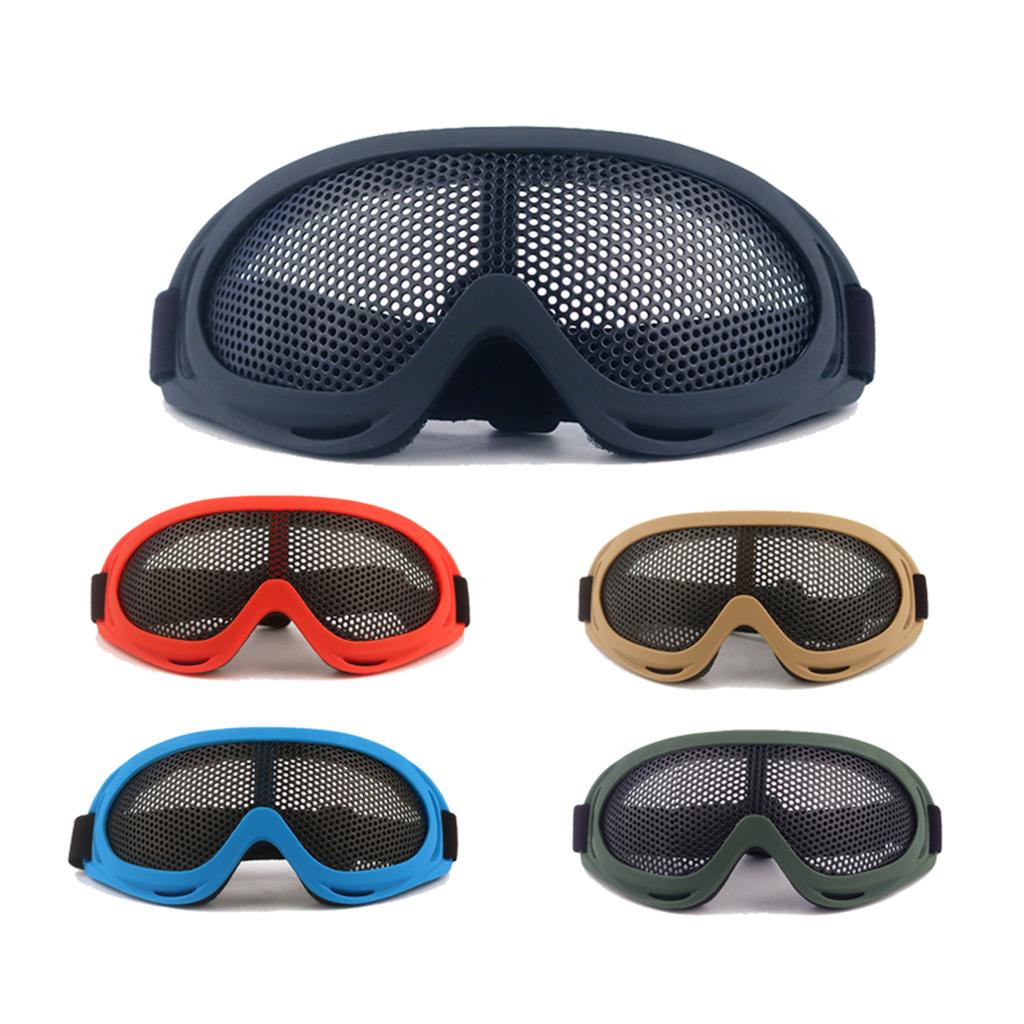 Outdoor Adjustable Goggles Metal Mesh Glasses Eye Protection Black ...