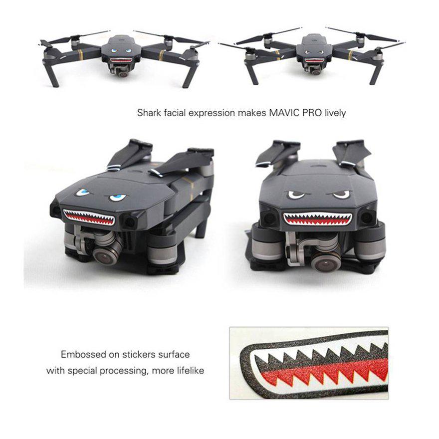 Buy Fashion DIY Drone Stickers Shark Face Decals for DJI MAVIC PRO for ...