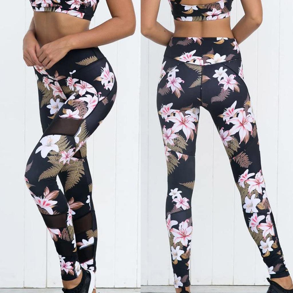 Buy Fashion Women's Hip Lift Print Leggings Fitness Sports Gym Running ...