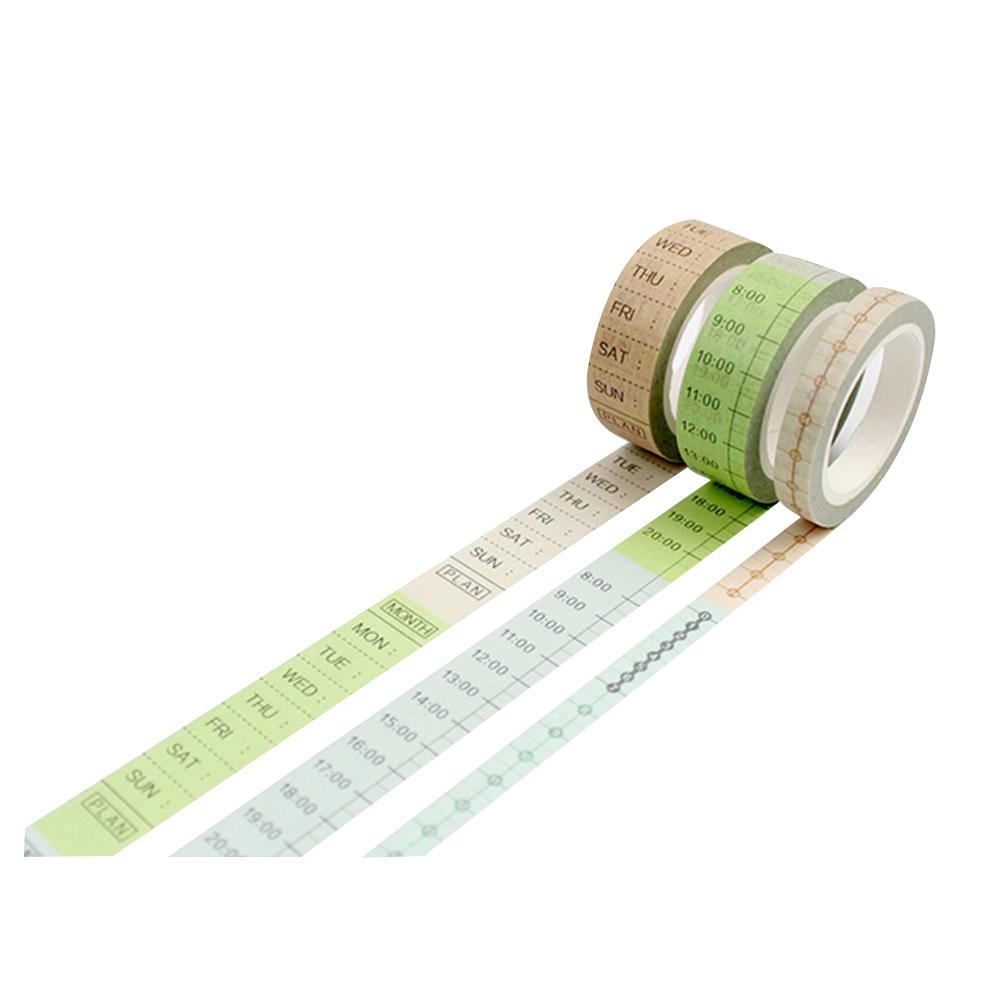 Buy 3pcs Timeline Tape Week Plan Washi Tape Efficiency Planning Tape ...