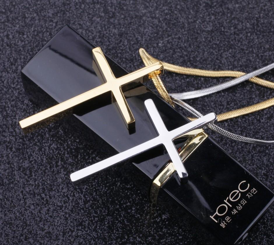 Buy Stainless Steel Cross Men's Necklace Titanium Steel Pendant with ...