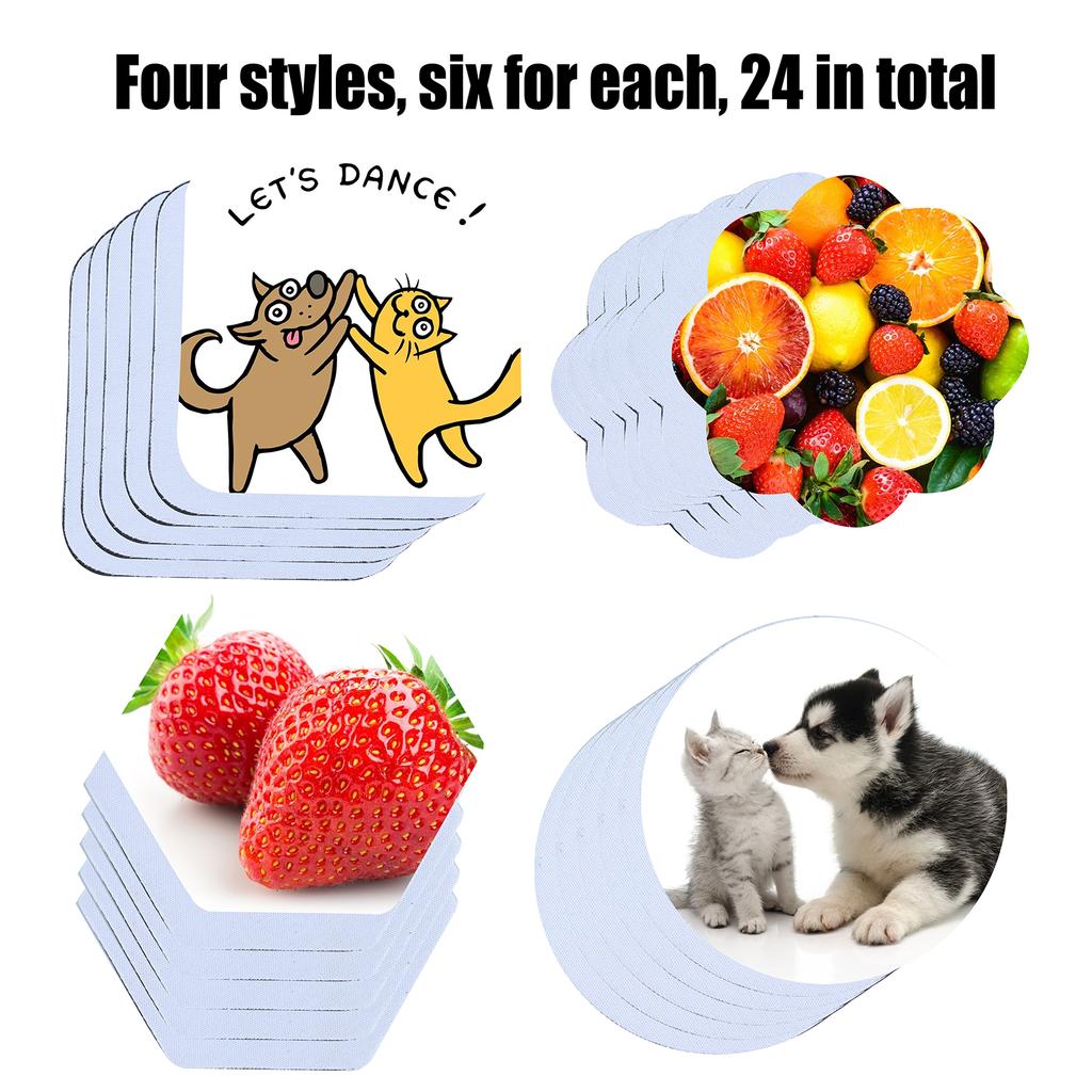 Blank Heat Transfer Cup Mat Rubber Coaster-Including 6 Round uygun ...