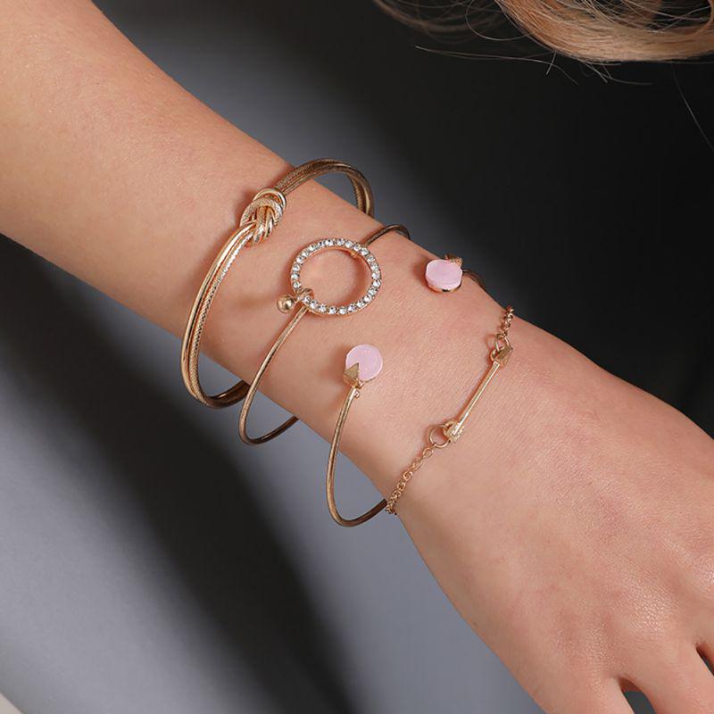 Buy Classic Arrow Knot Round Crystal Multilayer Adjustable Open ...