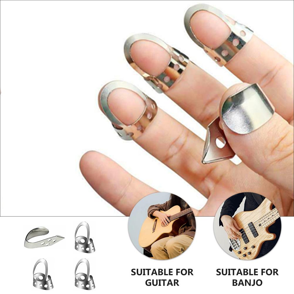Buy 4PCS Thumb Pick Hollowed Adjustable Thumb Ring Middle Finger ...