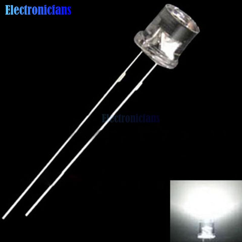 Buy 50PCS 5MM 2Pin Flat Top White LED Wide Angle Flat Head Light Lamp ...