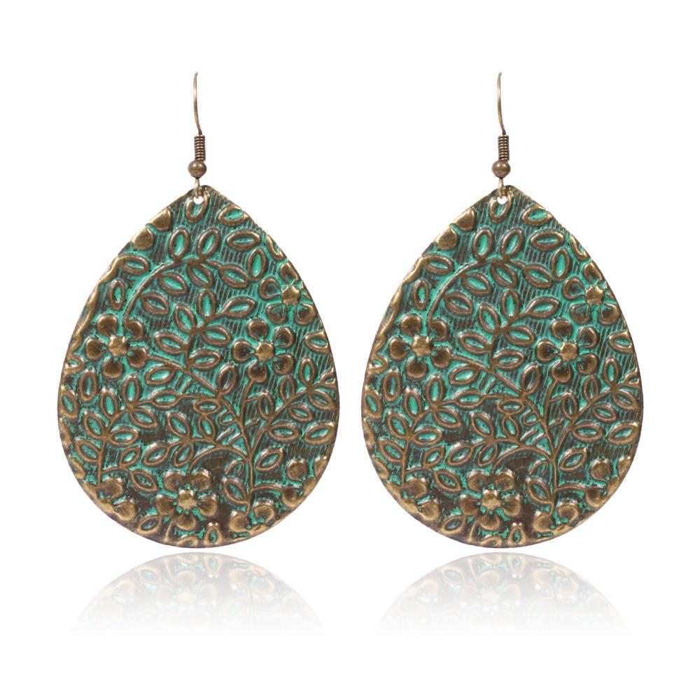 Cheap Fashion woman jewelry national wind pattern alloy earrings | Joom