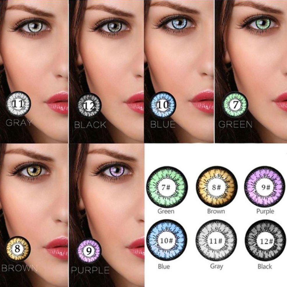 Buy 1 Pair Colored Cosmetic Contact Lenses Big Circle Eyes Makeup Lens ...