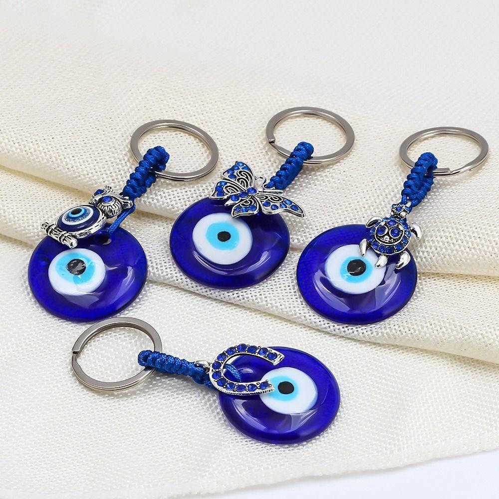 Buy Eyes Navy Blue Jewelry Gift Translucent Blue Eyes Keychain Key ...