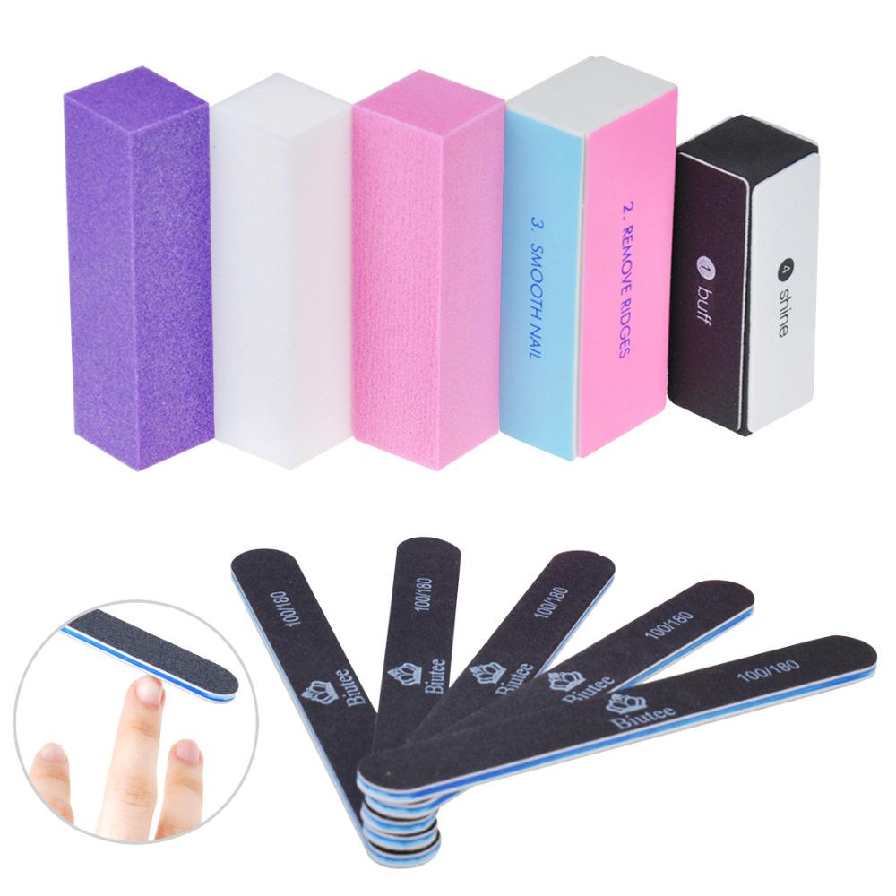 Buy 10 PCS/Set Nail File 100/180 Nail Buffer Block Sanding Sponge Nail ...