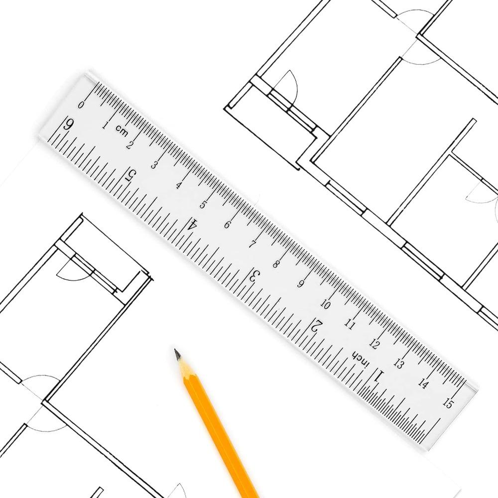 Cheap Clear Ruler Drawing Supplies Lightweight Math Geometry Tool Gift ...