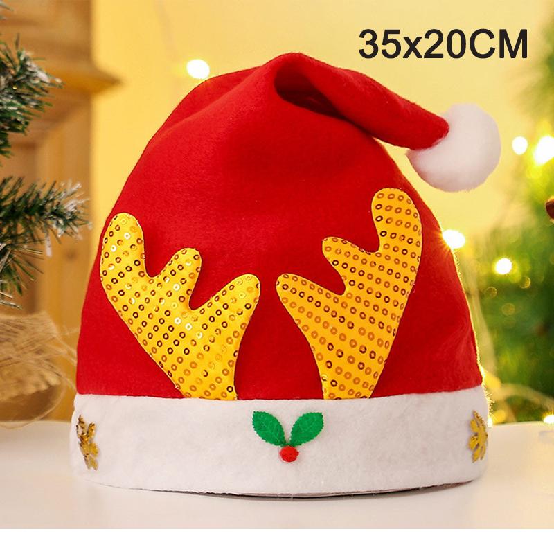 Buy Luxury Thickening Plush Christmas hat Cartoon Checker Santa Hat ...