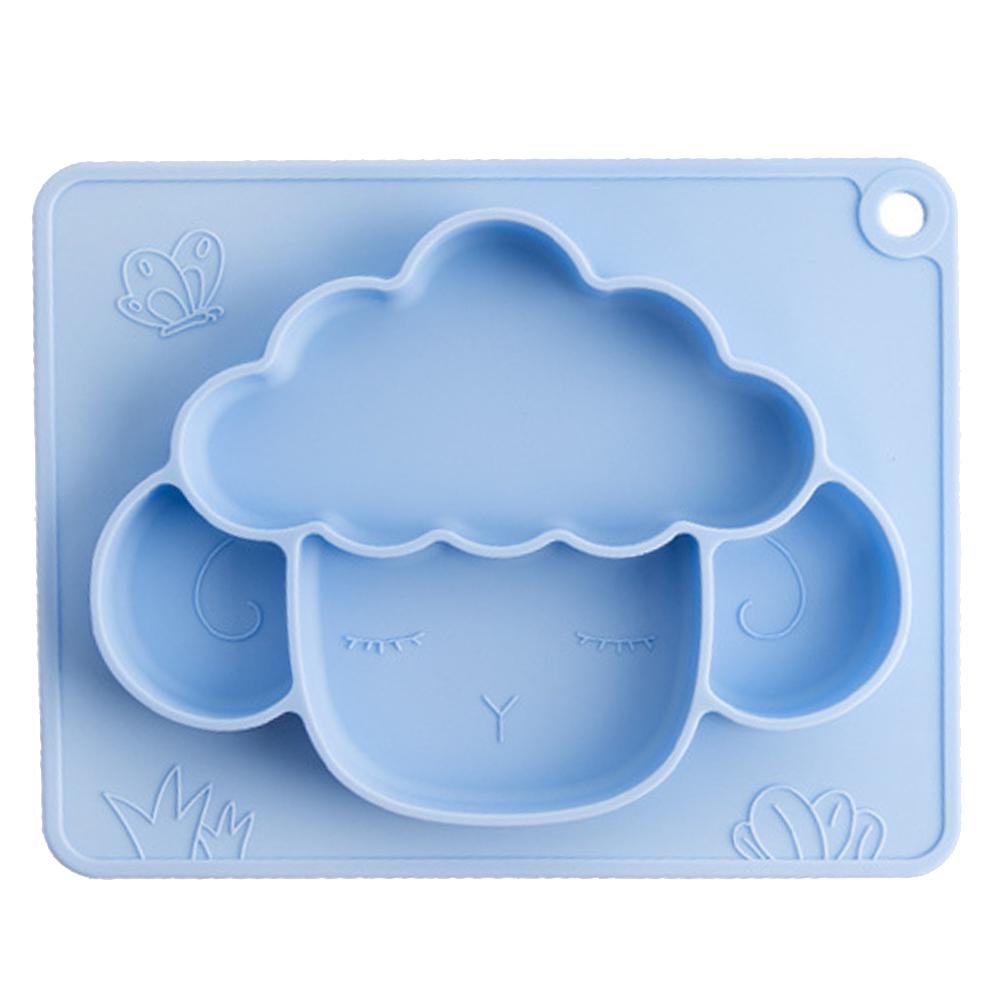 Buy Baby Anti-Drop Silicone Dinner Plate Non-slip Divided Tableware ...