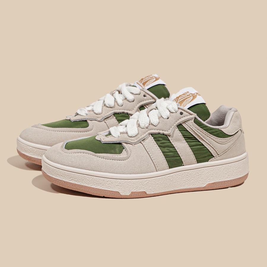 Buy Women's Nubuck Leather Stitching Matcha Green Small Fresh Retro ...