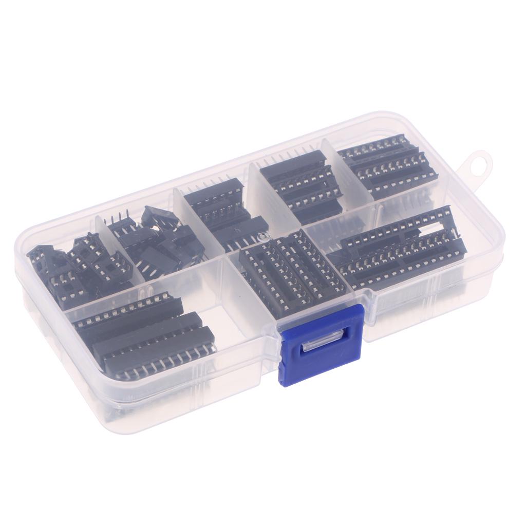 66pcs Dual Row DIP IC Socket Connector Adaptor Assortment Kit Solder ...