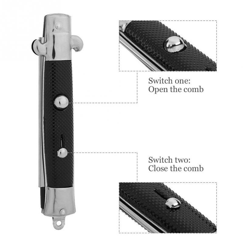 Switchblade Spring Pocket Oil Hair Comb Folding Knife Automatic Push ...