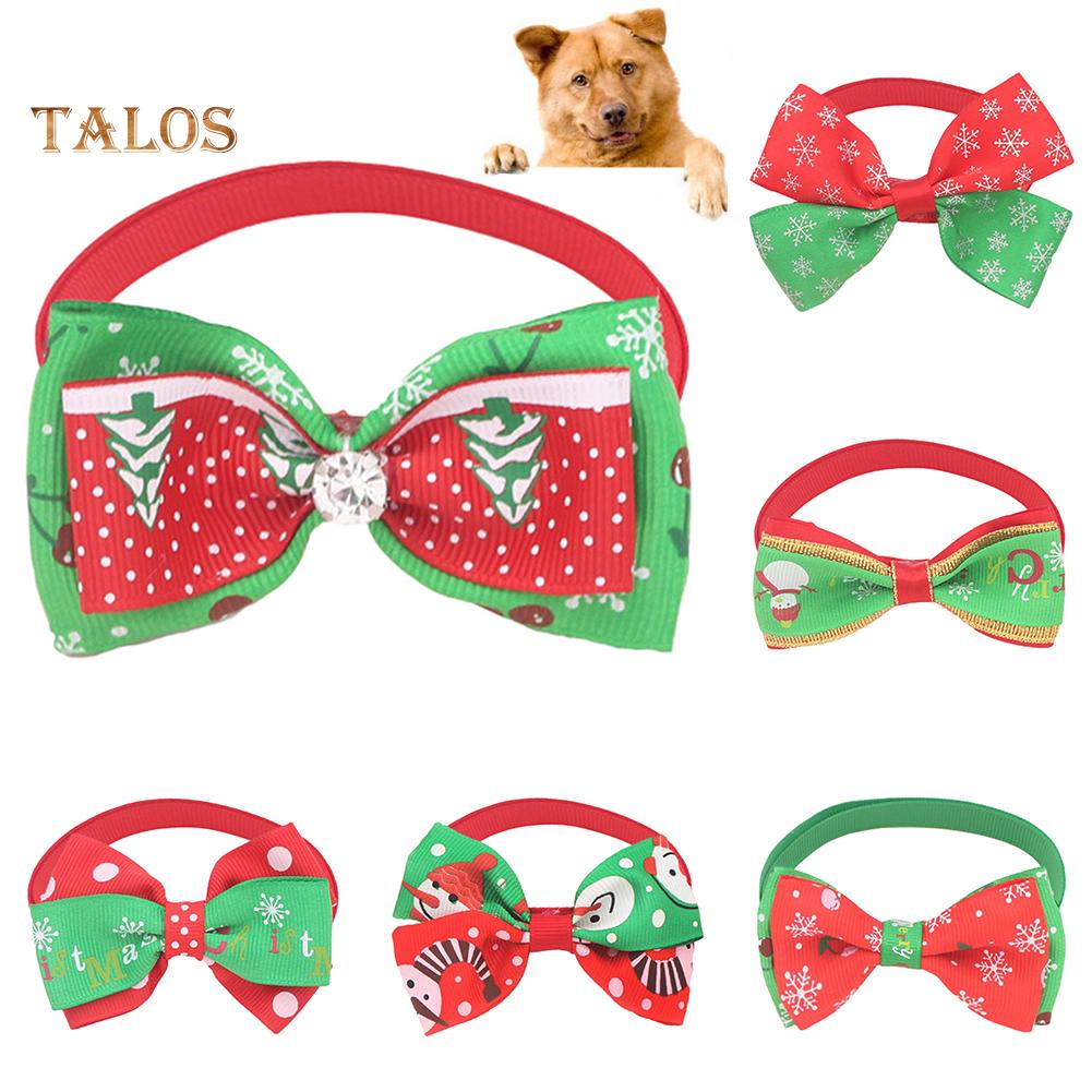 Buy TALOS Pet Product Christmas Dog Cat Adjustable Bow Tie Collar ...