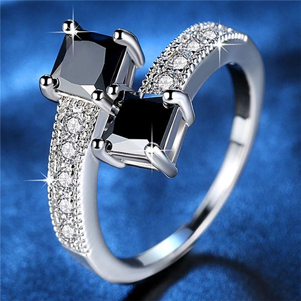 Buy Fashion Chic Black Color Rings For Women Trendy Jewelry Open Ring ...