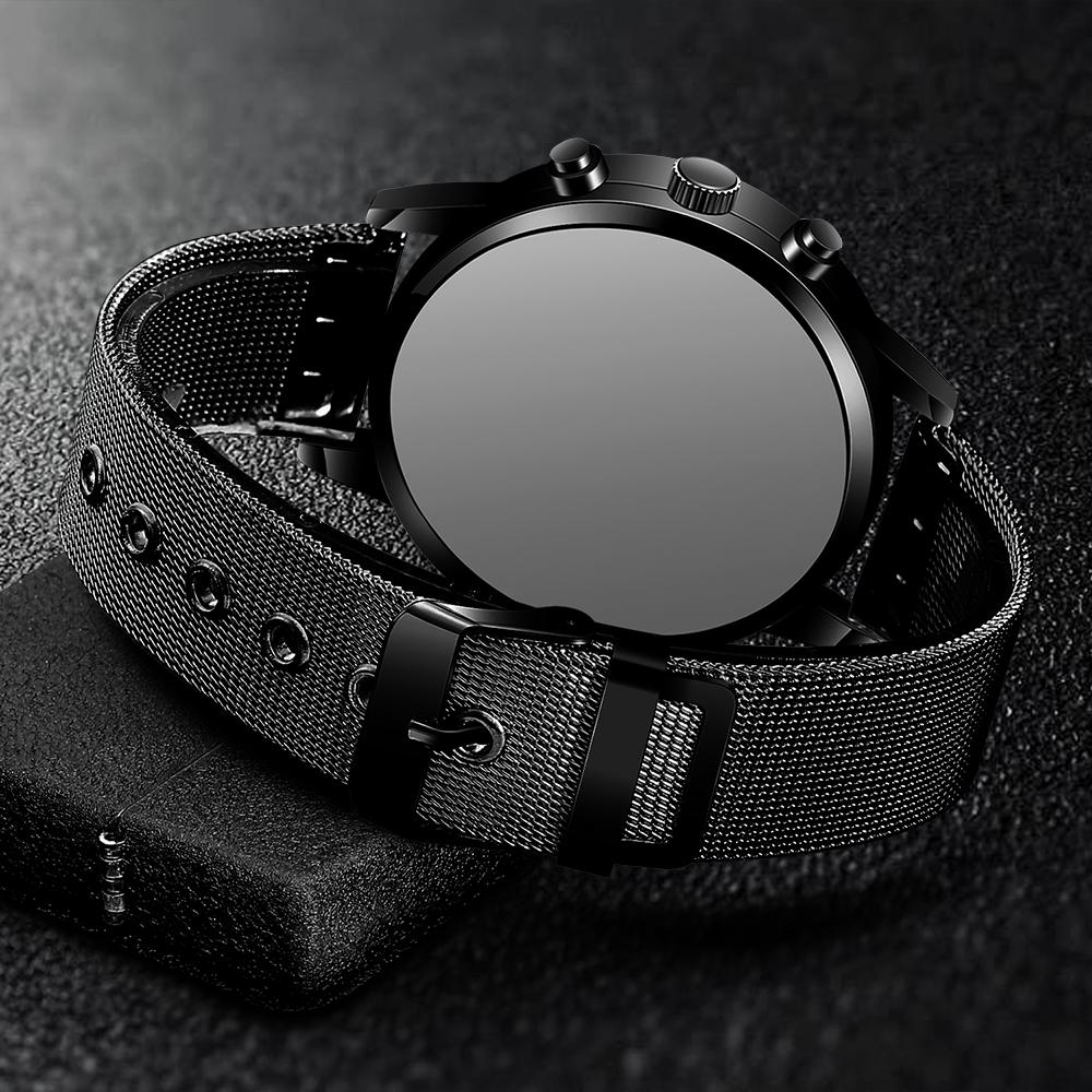 Buy Fashion Men'S Watch Stainless Steel Mesh Strap Quartz Calendar ...