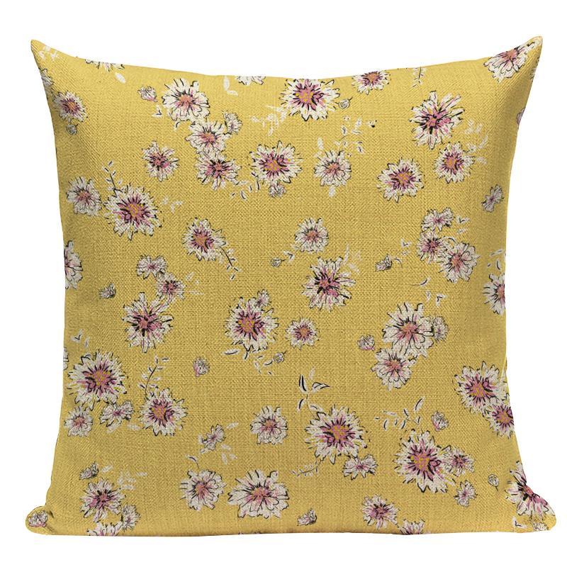 Kjøp Elegant Flower Pattern Cushion Cover Warm Colors Pillow Case Plant ...