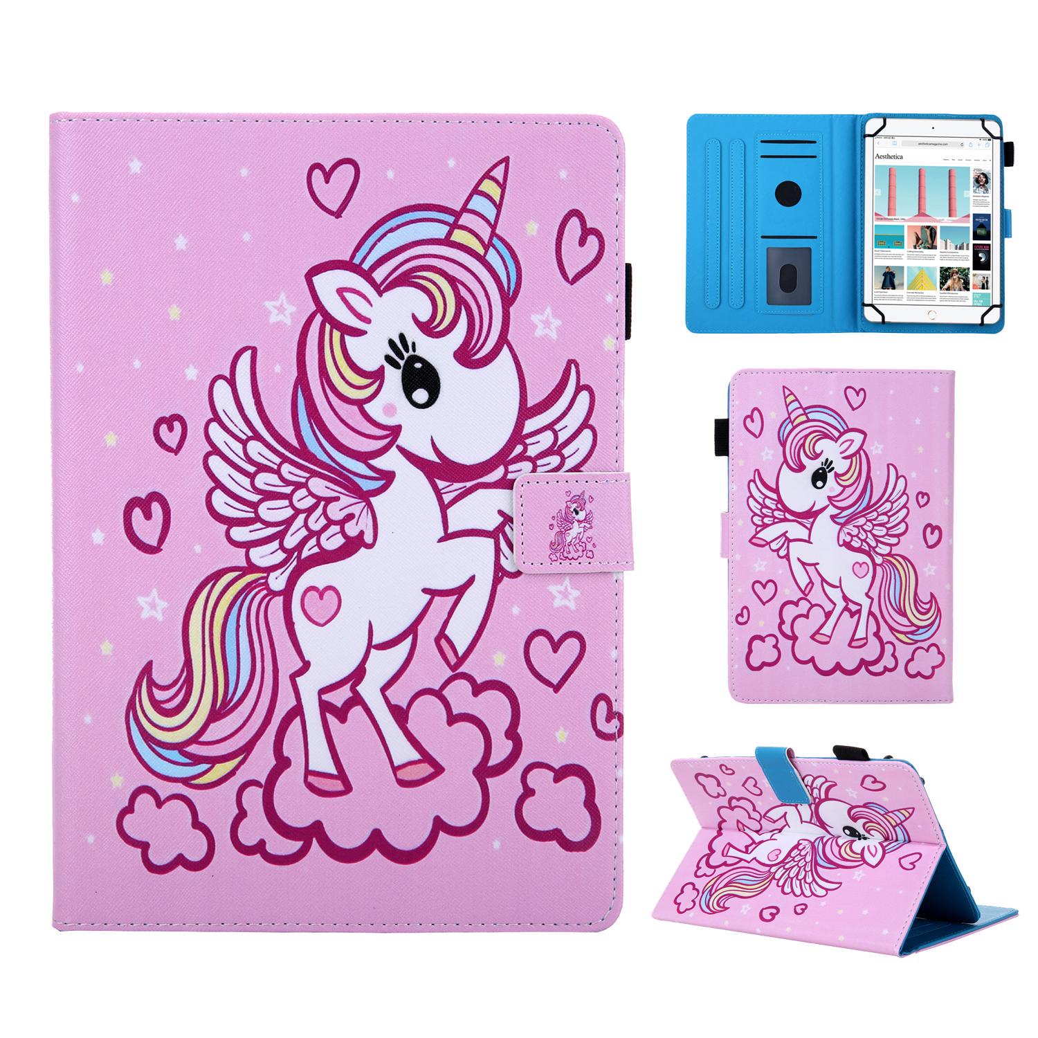 Cartoon Tablet Case for 7inch 8inch 10inch Universal Flip Stand Wallet ...