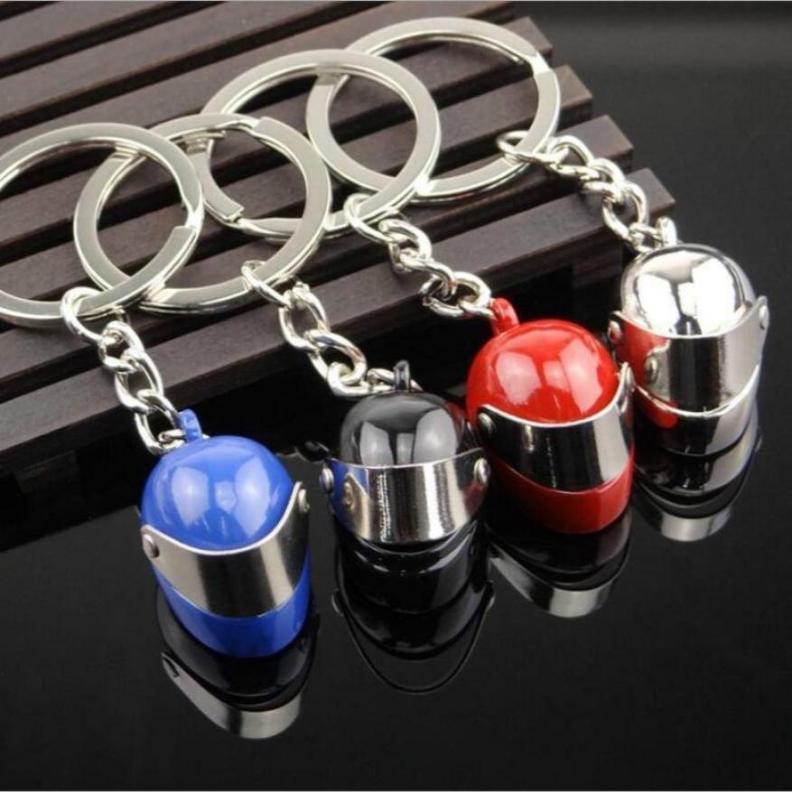 Creative Motorcycle Helmet Keychain Racing Helmet Metal Key Chain Car ...