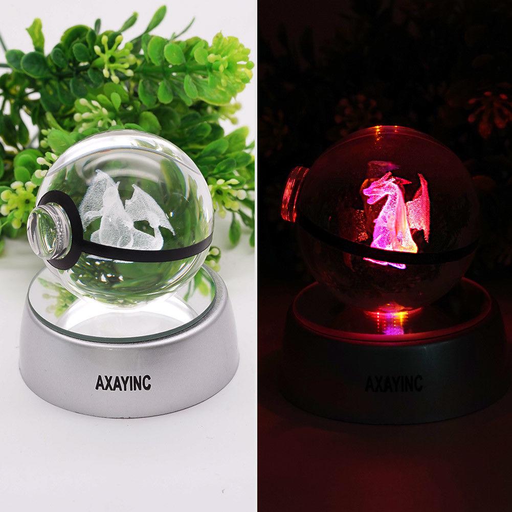 Buy LED Lamp 3D Glowing Pokeball Crystal Ball Toy Gift for Kids at ...