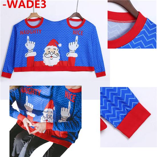 Buy Two Person Sweater Unisex Couples Pullover Novelty Christmas Blouse ...