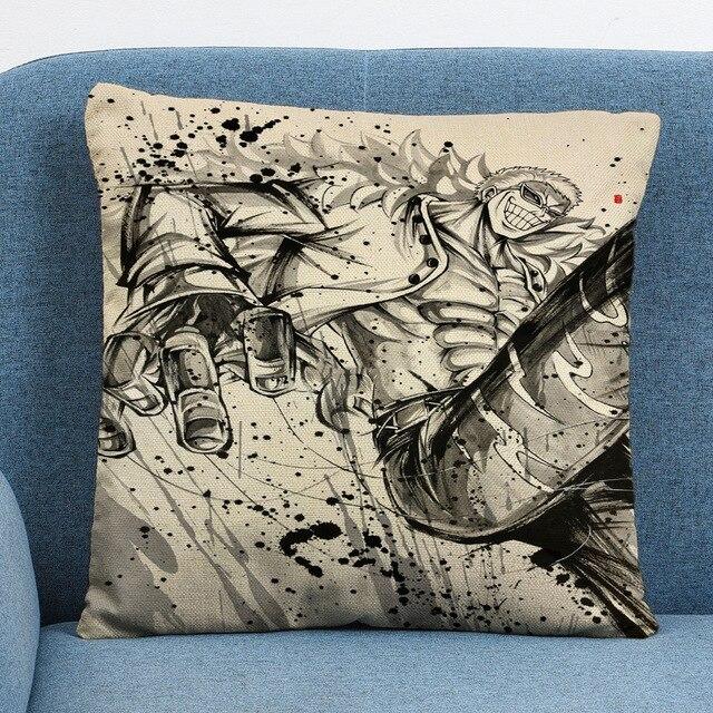 Buy One Piece Ink Painting Cartoon Character Linen Cushion Cover Pillow ...