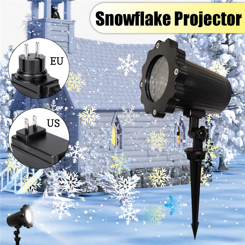 Buy 5W LED Snowflake Snowstorm Pattern LED Projector Light Decor Lamp ...