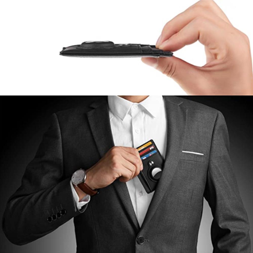 Buy Wallet Minimalist Bag Clip For AirTag Leather Slim at affordable ...