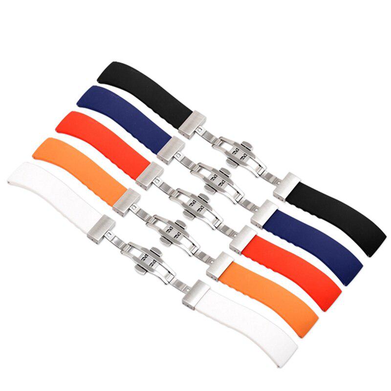 Wrist Support Band Push Button Hidden Clasp Silicone Sports Wristband ...