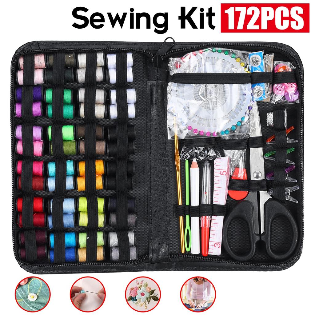 Buy 172 Pcs/Set Multi-Function Sewing Kit Thimble Measure Needles ...